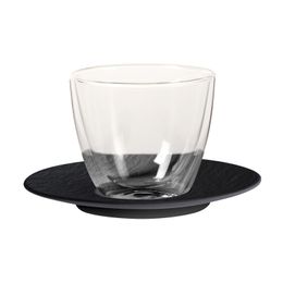 Villeroy & Boch VILLEROY & BOCH Latte-Macchiato-Glas "Café au Lait-Set Manufacture Rock 250 ml schwarz", schwarz, Trinkgefäße