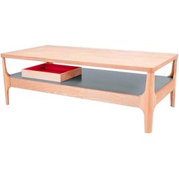 Couchtisch Kayoom, B:120cm H:40cm T:60cm, beige, Tischplatte: MDF mit Esche-Furnier, Tischbeine: Massivholz, Tische, "Kaffeetisch Addison,