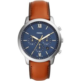 Fossil Herren Chronograph "NEUTRA", braun, Armbanduhren, Quarzuhr, Armbanduhr, Herrenuhr, Stoppfunktion, Datum, Lederarmband