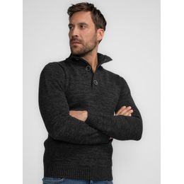 Herren Troyer "Men Knitwear Collar", schwarz, Gr. S, PETROL INDUSTRIES, Strick, Obermaterial: 87% Baumwolle, 13% Polyester, Pullover