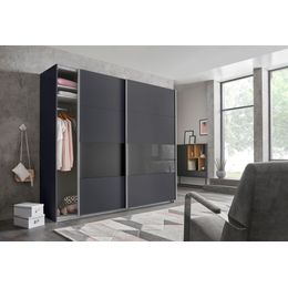Schwebet&uuml;renschrank wimex, B:225cm H:236cm T:64cm, schwarz, Schr&auml;nke, "Bramfeld TOPSELLER Kleiderschrank", mit Glaselementen und zus&auml;tzlichen