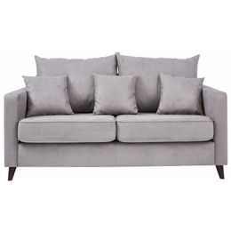 2-Sitzer Home Affaire, B:163cm H:90cm T:90cm, grau, Samtvelours 100% Polyester;Luxus-Microfaser ALTARA NUBUCK (100% Polyester), Sofas, "Renesse",