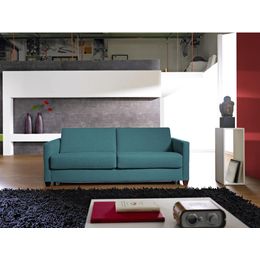 Schlafsofa Bali, B:202cm H:83cm T:100cm, blau, Wohnzimmer, Sofas, "Norwalk", in 140er und 160er Breite, 3 Varianten, auch mit Ergoflex-Lattenrost