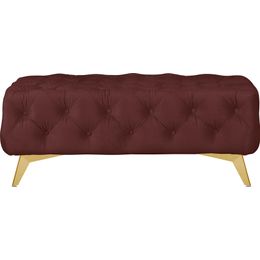 Polsterhocker Home Affaire, B:120cm H:45cm T:80cm, rosa, Struktur (100% Polyester);Samtoptik (100% Polyester), Hocker, "Amaury", Chesterfield-Optik,