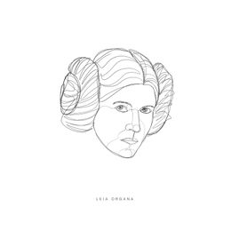 Komar Bild "Star Wars Classic Force Faces Leia", B/H/T: 50cm x 70cm, Star Wars, 1 Stk., schwarz-weiß, Wohnzimmer, Bilder, Wandbild zur Dekoration im