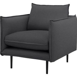 Sessel Home Affaire, B:90cm H:88cm T:103cm, grau, Struktur fein (100% Polyester);Filzoptik (100% Polester), Wohnzimmer, Sessel, "Somba", mit dickem