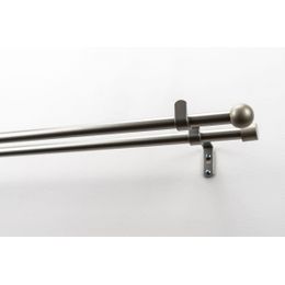 Gardinenstange Garesa, L:350cm &Oslash;:16mm, silber, Metall, Wohnzimmer, Gardinenstangen, "BOLTI mit offenem Tr&auml;ger", Vorhanggarnitur, verl&auml;ngerbar,