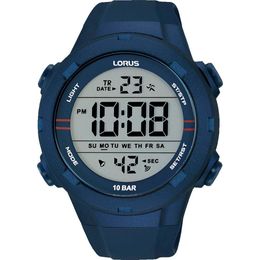 Lorus Herren Chronograph, blau, Armbanduhren, Quarz,Armbanduhr,Herrenuhr,Silikonarmband,digital,Datum,Stoppfunktion