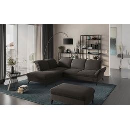 Sit & More Ecksofa SIT & MORE, B:288cm H:88cm T:242cm, grau, 100% Polyester, Wohnzimmer, Sofas, "Leandro L-Form", Wahlweise mit Bett-, Kopfteil - und