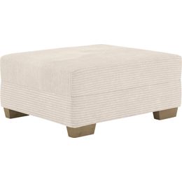 Hocker MR. COUCH, B:98cm H:44cm T:82cm, beige, Stripes (92% Polyester / 8% Nylon), Wohnzimmer, Hocker, "Hilla", Mit Federkern, wahlweise mit