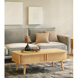 Couchtisch WOODMAN, B:107,5cm H:41cm T:58cm, beige, Tische, "Rove", besonderes Design, teilmassiv, Breite 107 cm, FSC-zertifiziert