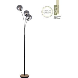 JUST LIGHT Stehlampe "GREEN WIDO", 3, H: 185cm, 1 Stk., braun, Wohnzimmer, Leuchten