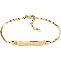 Tommy Hilfiger Damen Armkette "LINEAR", 19cm, Edelstahl, bunt, Edelstahl, Armbänder, mit Emaille