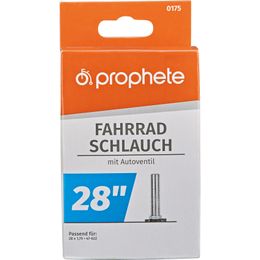 Prophete Fahrradschlauch "f&uuml;r Reifengr&ouml;&szlig;e 28"", 48mm, Autoventil (AV), 28 Zoll (71,12cm), schwarz, Fahrradschl&auml;uche