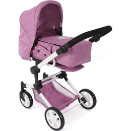 Bayer Chic 2000 CHIC2000 Jungen Kombi-Puppenwagen "Jara, Jeans pink", rosa, Kunststoff, Polyester, Stahl, B:70cm H:85cm T:70cm, Puppenwagen, zusammenklappbar
