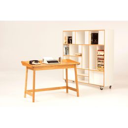 Schreibtisch WOODMAN, B:114cm H:80cm T:61cm, braun, Büro, Tische, "Walter", skandinavisches Design, Holzfurnier aus Eiche, FSC