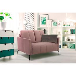 2-Sitzer Home Affaire, B:145cm H:85cm T:85cm, rosa, 100% Polyester, Sofas, "Xeen", mit feiner Steppung und Keder