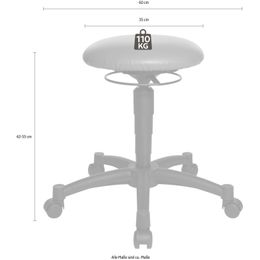 Arbeitshocker Topstar, B:60cm H:55cm T:60cm, lila, Hocker, "Body Balance 10"