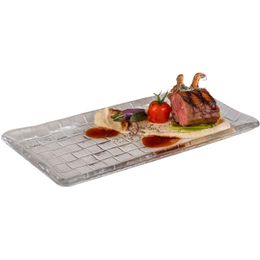 APS Servierteller "Teller/Sushiboard", B/H/L: 15,5cm x 1,5cm x 29,5cm, transparent, Servierplatten, 29,5 x 15,5 cm, schwere Qualität