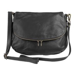 Pike PIK&Eacute; Damen Umh&auml;ngetasche, schwarz, Leder, gepflegt, Taschen, echt Leder, Made in Italy