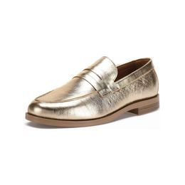 Inuovo Damen Slipper "Inuovo Slipper Leder", Gr. 41, gold, Leder, Schuhe