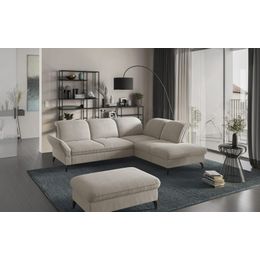 Sit & More Ecksofa SIT & MORE, B:288cm H:88cm T:242cm, beige, 90% Polyester, 10% Polyamid, Wohnzimmer, Sofas, "Leandro L-Form", Wahlweise mit Bett-, Kopfteil -