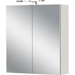 Spiegelschrank Germania, B:60cm H:71cm T:23cm, braun, Glas, Spanplatte, Badezimmer, Schränke, "GW-Arcena", inkl. LED-Beleuchtung & Steckdosenbox,