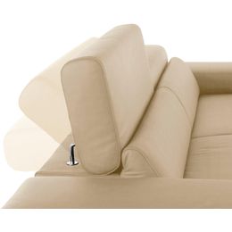 2-Sitzer W.Schillig, B:210cm H:71cm T:106cm, beige, Flachgewebe S22 (100% Polyester);Stoff S37 (100% Polyester);Longlife Xtra-Leder Z59: Glattleder