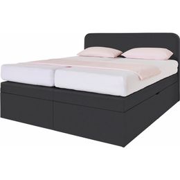 Boxspringbett, B:195cm L:212cm, schwarz, Westfalia Schlafkomfort, Box und Kopfteil: Microvelours (100% Polyester) oder Kunstleder (Polyurethan);Bezug