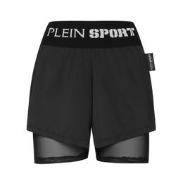 Plein Sport Damen Jogg-Bermudas "Shorts", schwarz, Gr. L, Obermaterial: 95% Polyester, 5% Elasthan, Hosen
