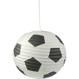 Niermann H&auml;ngeleuchte "Fu&szlig;ball", 1, &Oslash; 40cm H: 40cm, 1 Stk., wei&szlig;, Kinderzimmer, Leuchten, Papier-Pendelleuchte Fu&szlig;ball