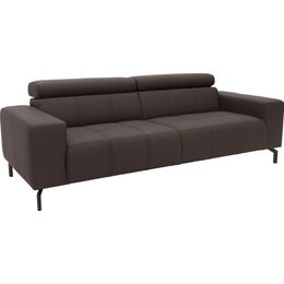 2,5-Sitzer DOMO collection, B:238cm H:79cm T:104cm, braun, Echtleder, Sofas, "Cunelli zeitlos und elegant, moderne Sitzn&auml;hte als Designelement",