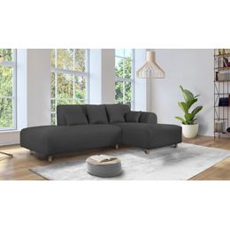 Ecksofa Home Affaire, B:254cm H:83cm T:165cm, grau, Struktur (100% Polyester);Filzoptik (100% Polyester), Wohnzimmer, Sofas, "Svennis L-Form", incl.