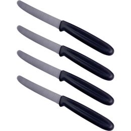 Tafelmesser, 4 Stk., schwarz, GSD HAUSHALTSGER&Auml;TE, Essmesser, mit Wellenschliff