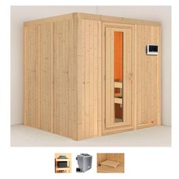 Karibu Sauna "Sodin", Bio-Kombiofen, externe Steuerung, 9 kW, beige, Saunen, Ofen 9 kW Bio externe Strg easy