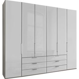 Falttürenschrank Wiemann, B:246,9cm H:236cm T:58cm, grau, Floatglas, Holzwerkstoff, Schränke, "Monaco, Kleiderschrank, Schrank, Wäscheschrank, mit