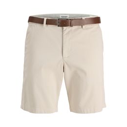 Jack & Jones JACK & JONES Herren Chinoshorts "JPSTMARCO LEGACY SHORT W BELT C STYDSS25", gelb, Gr. S, unifarben, Web, Obermaterial: 98% Baumwolle, 2% Elasthan,