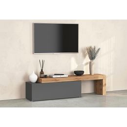 Lowboard Inosign, B:240cm H:51cm T:40cm, grau, Wohnzimmer, Sideboards, "Chronos TV-Board, T-Schrank", Breite 240 cm TV-Board,Lowboard,1 Klappe und
