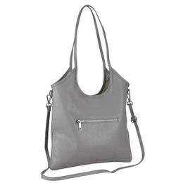 Damen Schultertasche "Cuir", Collezione Alessandro, grau, Leder, Taschen, aus echtem Leder, Made in Italy