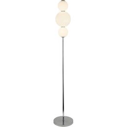 Searchlight Stehlampe "Snowball 3Lt Floor Lamp - Chrome Metal & Opal Glass Shade", chrom und weiß, 1, Ø 25cm H: 151cm, 1 Stk., Leuchten