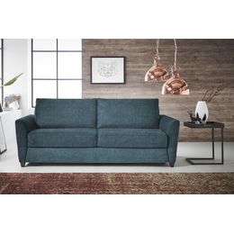 Schlafsofa Bali, B:215cm H:93cm T:103cm, blau, Wohnzimmer, Sofas, "Dallas, Dauerschläfer", in 140er und 160er Breite, inkl. Ergoflex-Unterfederung