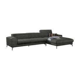 Ecksofa W.Schillig, B:343cm H:70cm T:193cm, grau, Chenille-Flachgewebe R66 (85% Polyester, 15% Nylon), Wohnzimmer, Sofas, "piedroo, Designsofa mit