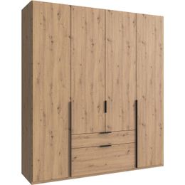 Dreht&uuml;renschrank wimex, B:180cm H:208cm T:58cm, schwarz, Holzwerkstoff, Schr&auml;nke, "Mugano", wahlweise mit oder ohne Spiegel, mit Schubladen