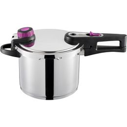 GSW Schnellkochtopf "System Plus", 6 l + &Oslash; 22cm + H&ouml;he 17cm, silber, T&ouml;pfe, Dampfkochtopf, Ersatzdichtungsring und Einsatz, &Oslash; 22cm, 6 L, Induktion