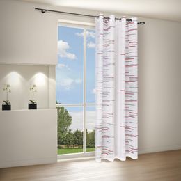 Gardine Happy Home, B:140cm H:245cm, rot, Scherli, Polyester, Wohnzimmer, Gardinen, "LORNA", HxB: 245x140