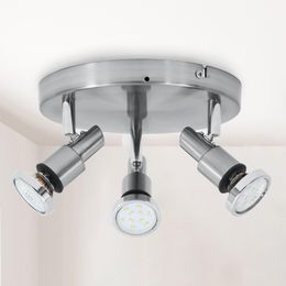 B.K.LICHT LED Deckenspot "Aurel", 3, Ø 21cm H: 10,6cm, silber, Leuchten, LED Deckenstrahler Badlampe IP44 Badezimmer Deckenleuchte Lampe GU10