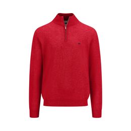 Fynch-Hatton Herren Troyer, rot, Gr. 4XL, Strick, Obermaterial: 100% Baumwolle, Pullover, mit Logo an der Brust