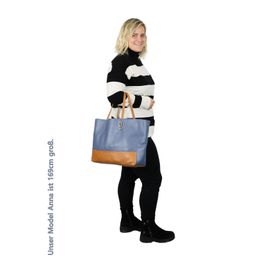 Damen Schultertasche "Barb", Collezione Alessandro, blau, Leder, Taschen, Echt Leder, Made in Italy