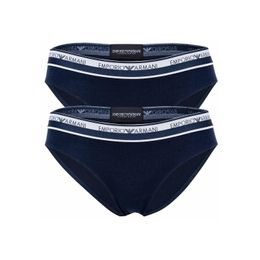 Emporio Armani Damen Slip "Slip 2er Pack", Gr. S, blau, Obermaterial: 95% Baumwolle CO. 5% Elasthan EL., Unterhosen
