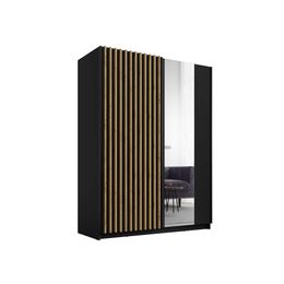 Kleiderschrank Home Affaire, B:150,5cm H:198,5cm T:62cm, schwarz, FSC-zertifizierter Holzwerkstoff, MDF, Schlafzimmer, Schr&auml;nke, "Kleiderschrank